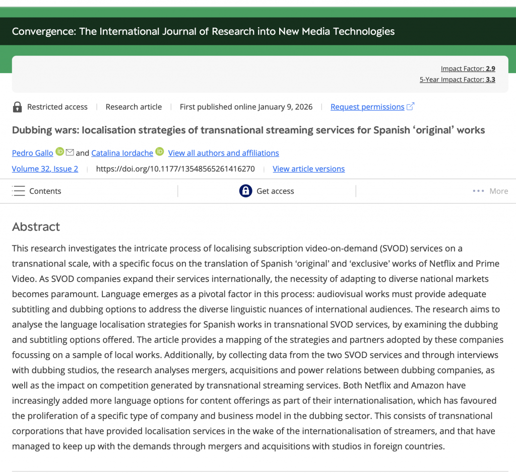 Dubbing wars: localisation strategies of transnational streaming ...